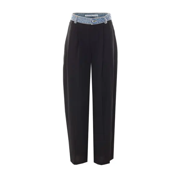 Alexander Wang Mid-rise Wide Leg Denim Pants - Black