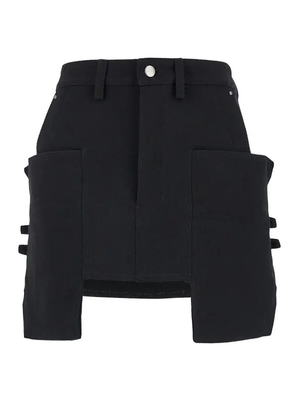 Rick Owens Stefan Black Wool Mini-skirt - Multicolor