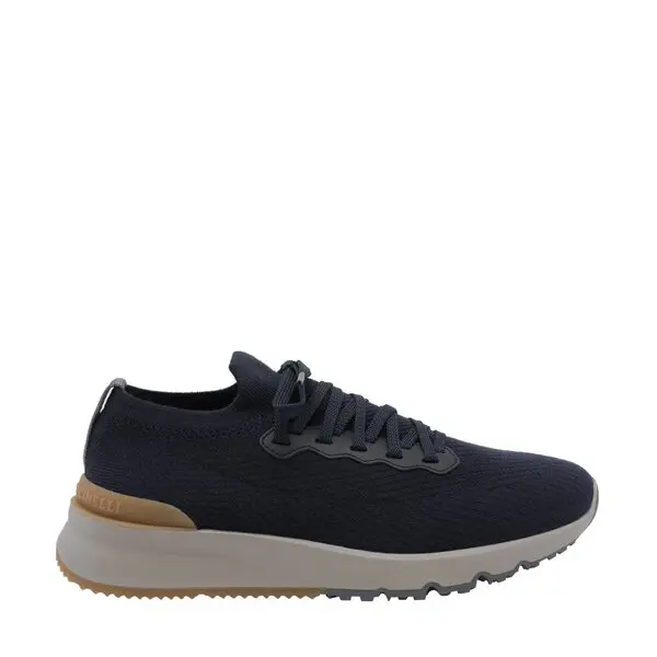 Brunello Cucinelli Fabric & Rubber Lace-up Sneakers Made In Italy