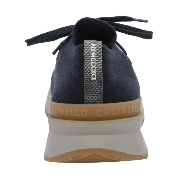 Brunello Cucinelli Fabric & Rubber Lace-up Sneakers Made In Italy