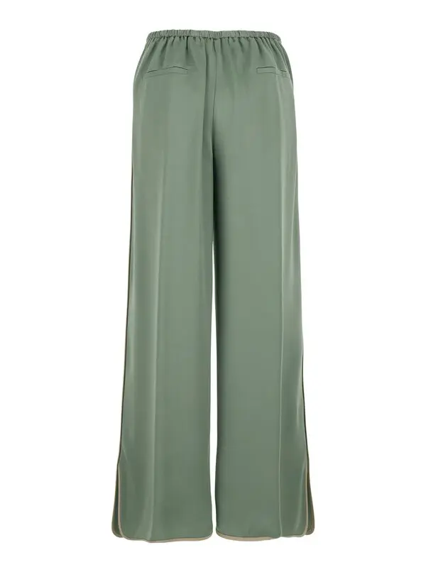 FORTE_FORTE Wide Leg Viscose Blend Pants - Green
