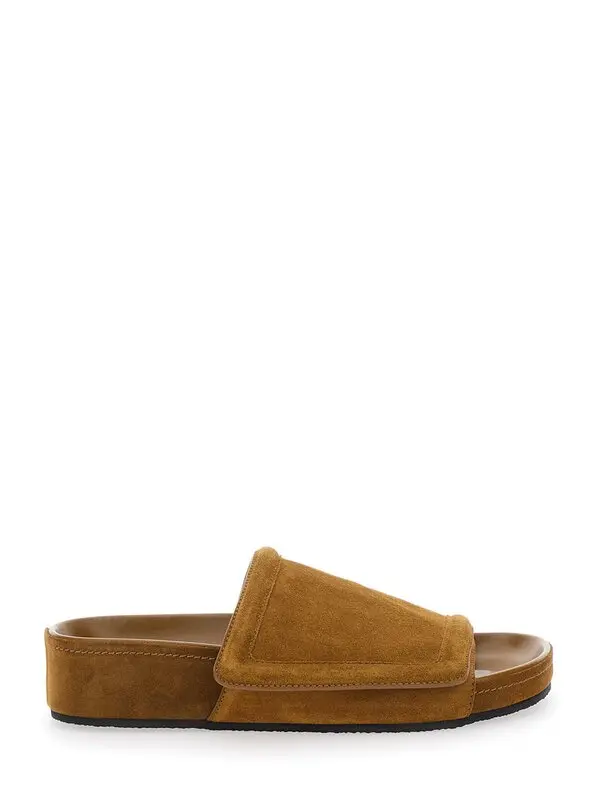 Phoebe Philo Suede Sandals With Adjustable Velcro Strap - Multicolor