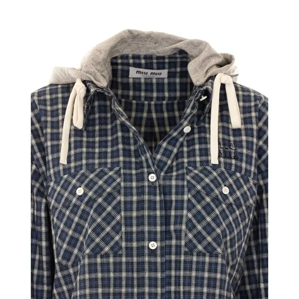 Miu Miu Check Logo Shirt