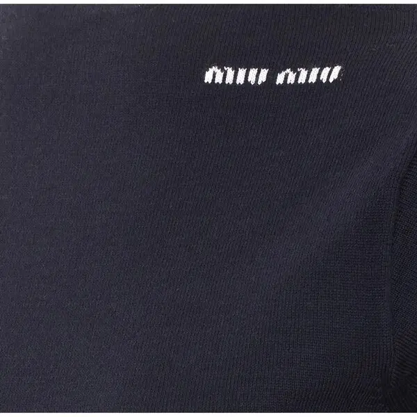 Miu Miu All-over Logo Print Virgin Wool Shirt - Blue