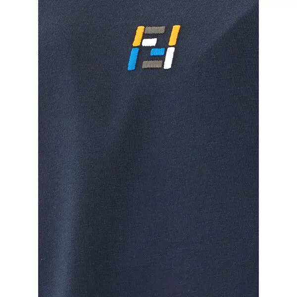Fendi Multicolor Stripes And Ff Logo T-shirt