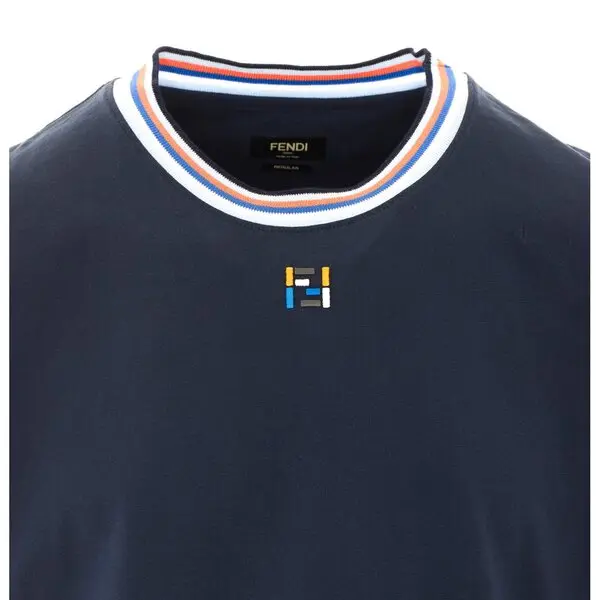 Fendi Multicolor Stripes And Ff Logo T-shirt