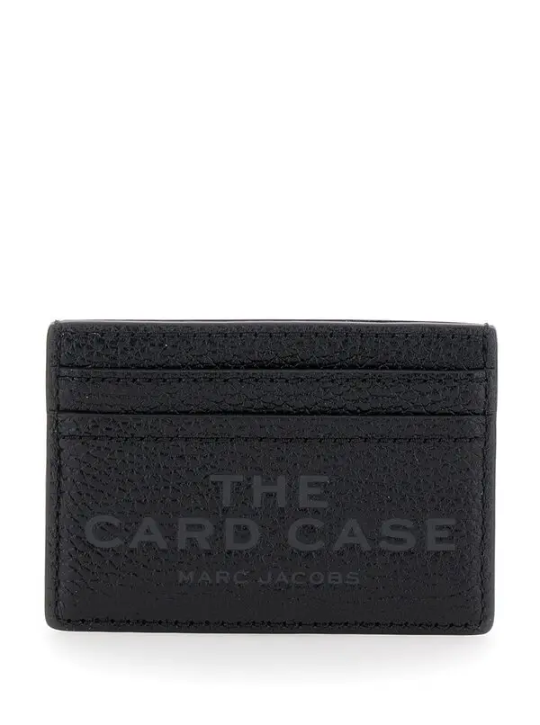 Marc Jacobs Black Card Holder With Card Slot And Logo On The Front In Leather - Multicolor