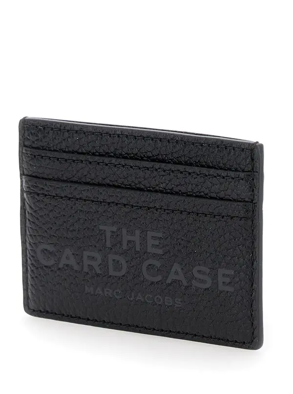 Marc Jacobs Black Card Holder With Card Slot And Logo On The Front In Leather - Multicolor