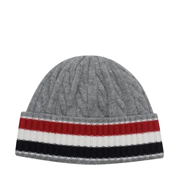 Thom Browne Knitted Logo Hat - Gray