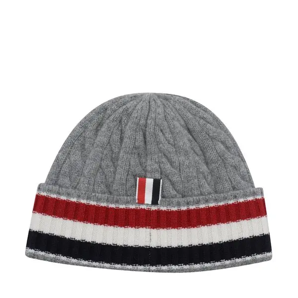 Thom Browne Knitted Logo Hat - Gray