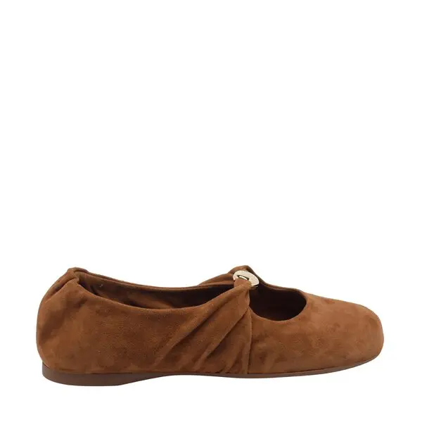 Loewe Suede Pebble Soft Ballet Flats - Brown