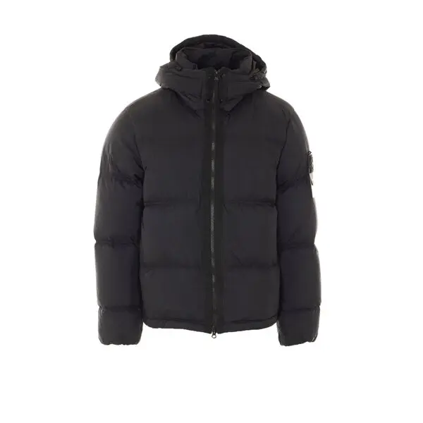 Stone Island Matt Ripstop Cordura Advanced Logo Down Jacket - Black
