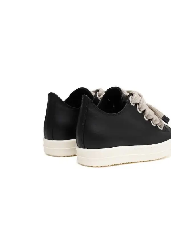 Rick Owens Jumbolace Low Sneakers In Calfskin - Black