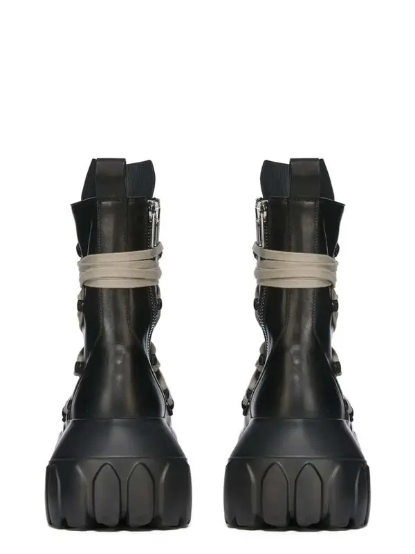 Rick Owens Leather Boots Megalace Mega Tractor