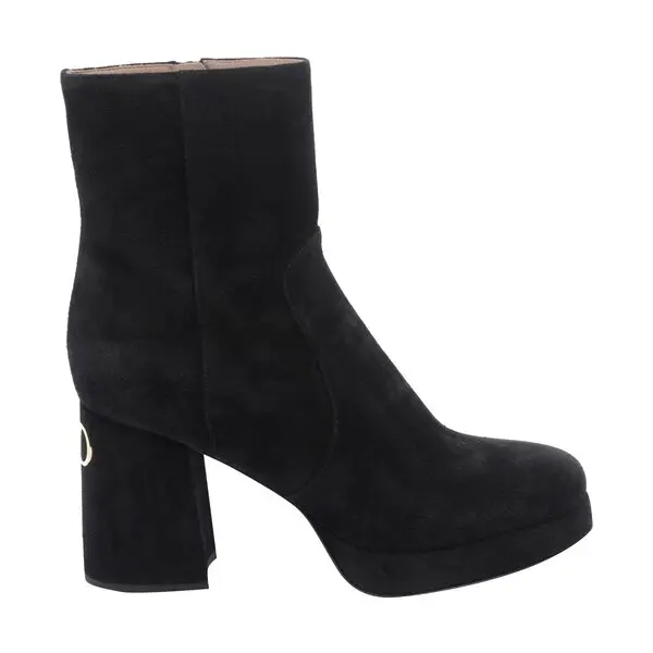 Valentino Garavani Suede Platform Ankle Boots - Black