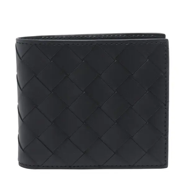Bottega Veneta Intrecciato Bi-fold Wallet With Coin Purse - Black