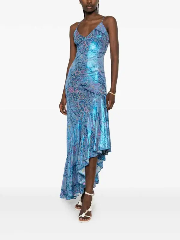 Etro Paisley-patterned Ruffle Midi Dress