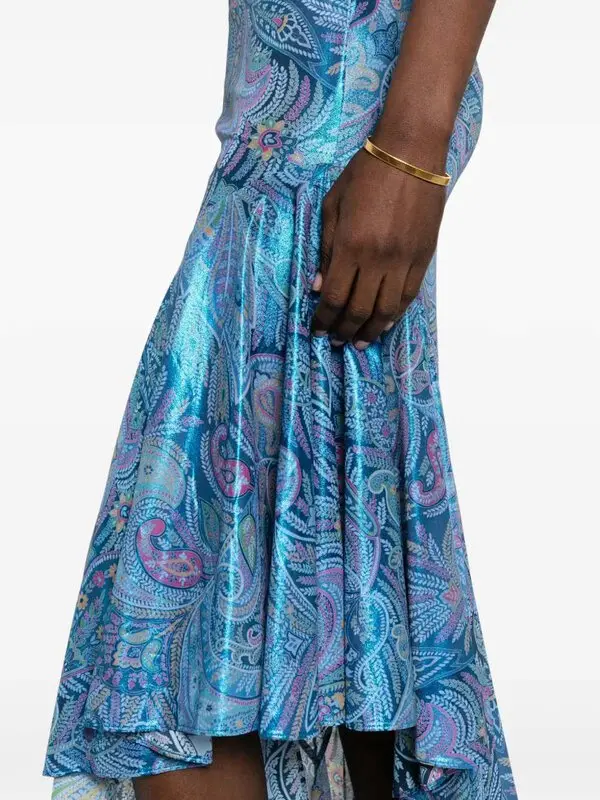 Etro Paisley-patterned Ruffle Midi Dress