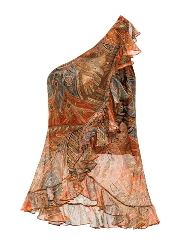 Etro One-shoulder Silk Top