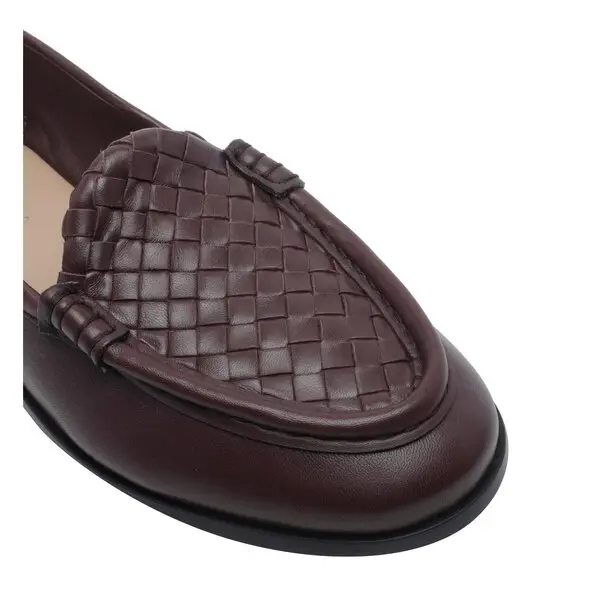 Bottega Veneta Woven Leather Loafers - Red