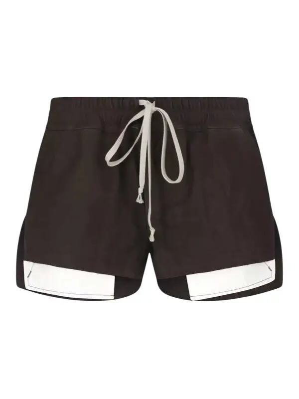 Rick Owens Leather Shorts Fog Boxers - Brown