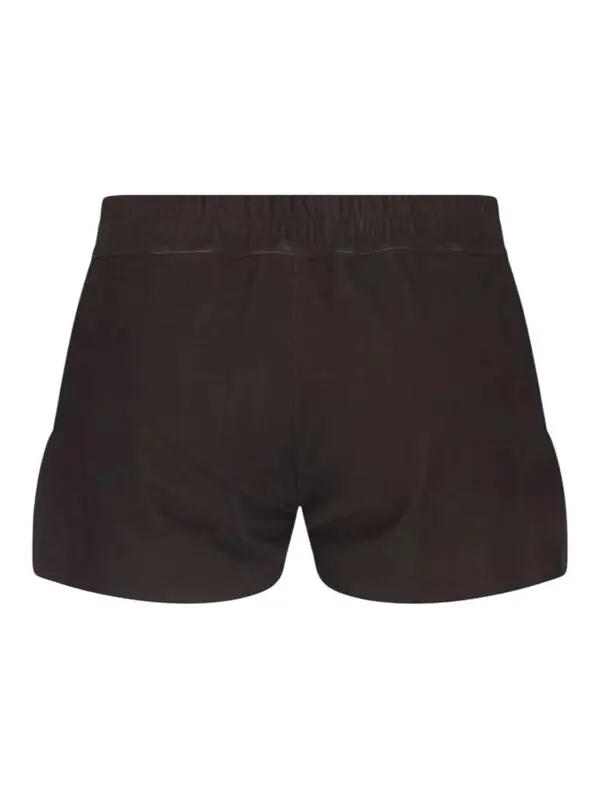 Rick Owens Fog Boxer Leather Shorts
