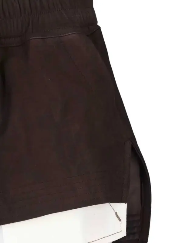 Rick Owens Fog Boxer Leather Shorts