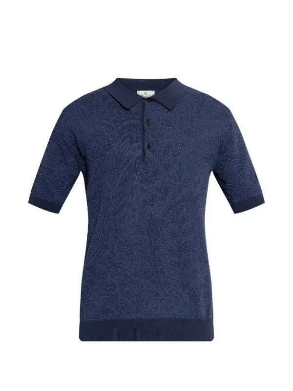 Etro Paisley Button-up Polo - Blue