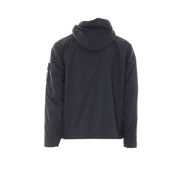 Stone Island Garment Dyed Crinkle Reps Ny Logo Jacket - Blue