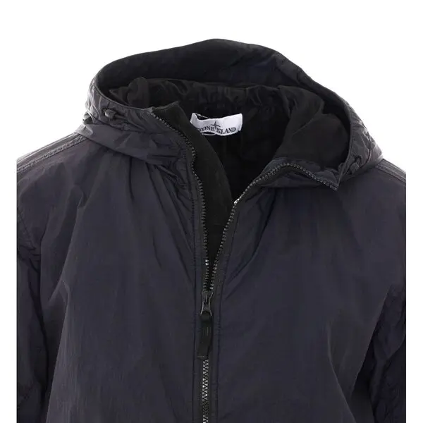 Stone Island Garment Dyed Crinkle Reps Ny Logo Jacket - Blue