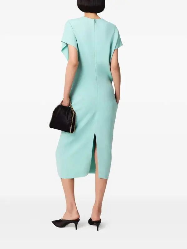 Stella McCartney Midi Dress With V-neck And Drape - Blue