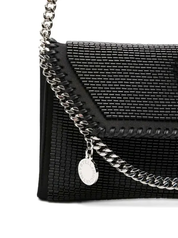 Stella McCartney Falabella Sequin Shoulder Bag - Black