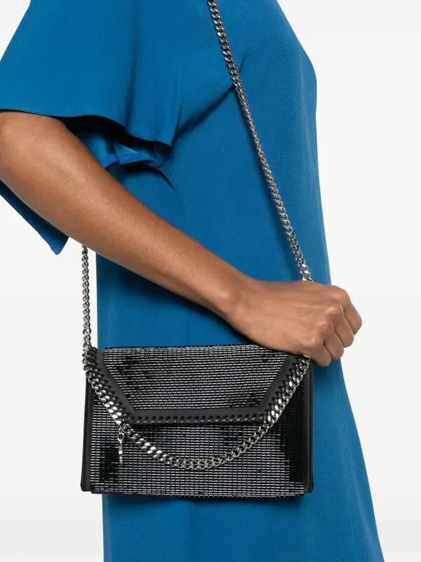 Stella McCartney Falabella Sequin Shoulder Bag - Black