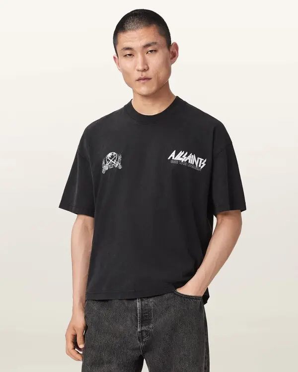 ALLSAINTS Chromium Short Sleeve Graphic T-shirt - Black