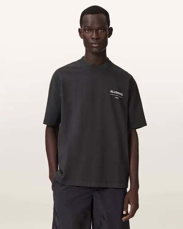 ALLSAINTS Backstage Short Sleeve Oversized Graphic T-shirt - Grey