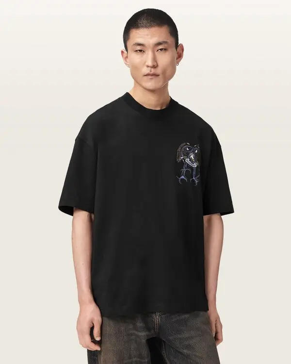 ALLSAINTS Raptour Oversized Graphic T-shirt - Black
