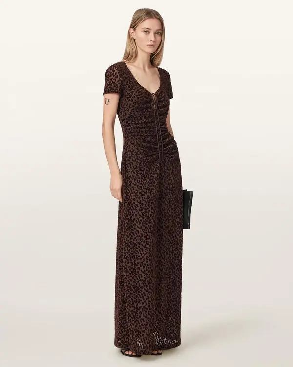 ALLSAINTS Gabby Slim Fit Mesh Maxi Dress