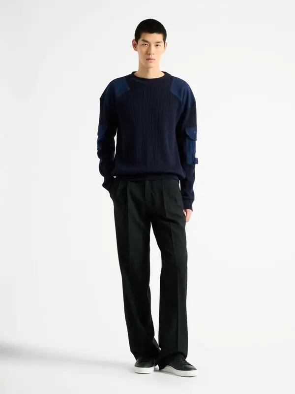 Balmain Wool Vintage Utility Jumper - Blue