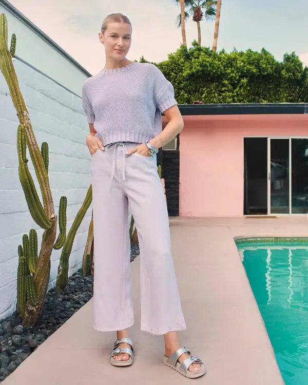 Splendid Lounge Denim Crop Pant - Honeysuckle