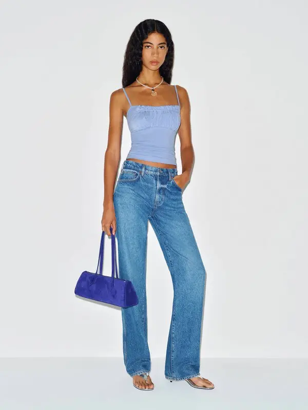REFORMATION Neela Knit Top - Blue