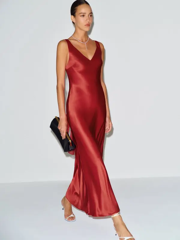 REFORMATION Allison Silk Dress