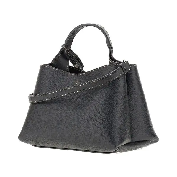 TOD'S Grained Leather Micro Shopping Bag - Black