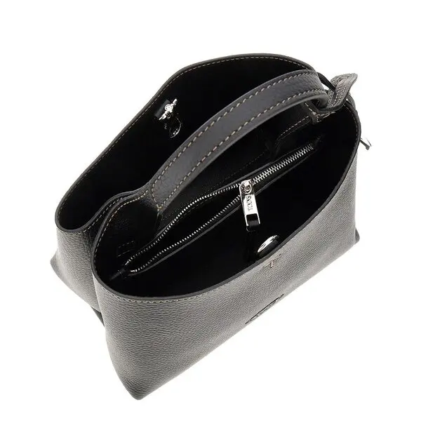 TOD'S Grained Leather Micro Shopping Bag - Black