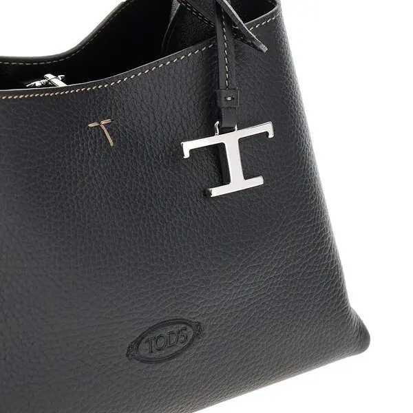 TOD'S Grained Leather Micro Shopping Bag - Black