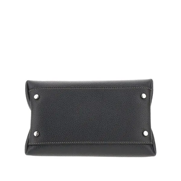 TOD'S Grained Leather Micro Shopping Bag - Black