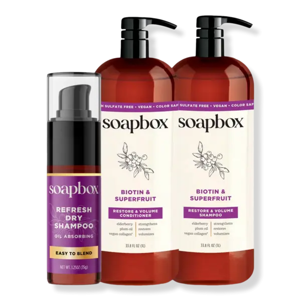 SOAPBOX Biotin & Superfruit Volumizing Haircare Set - One-color