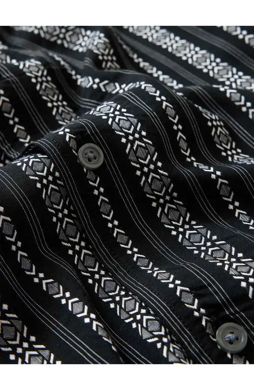 John Varvatos Dan Patterned Stripe Camp Shirt