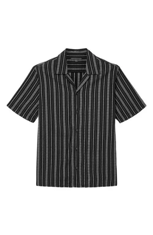John Varvatos Dan Patterned Stripe Camp Shirt