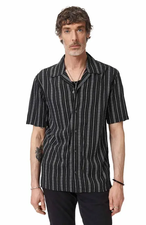 John Varvatos Dan Patterned Stripe Camp Shirt