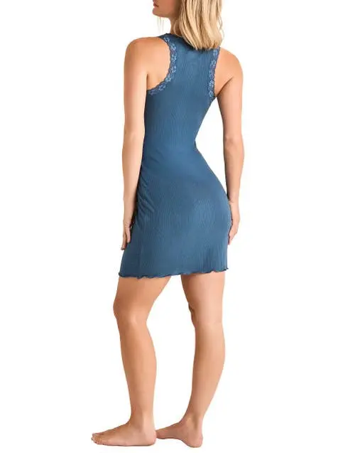 ADORE ME Jude Slip Dress With Lace Trim - Dark Blue